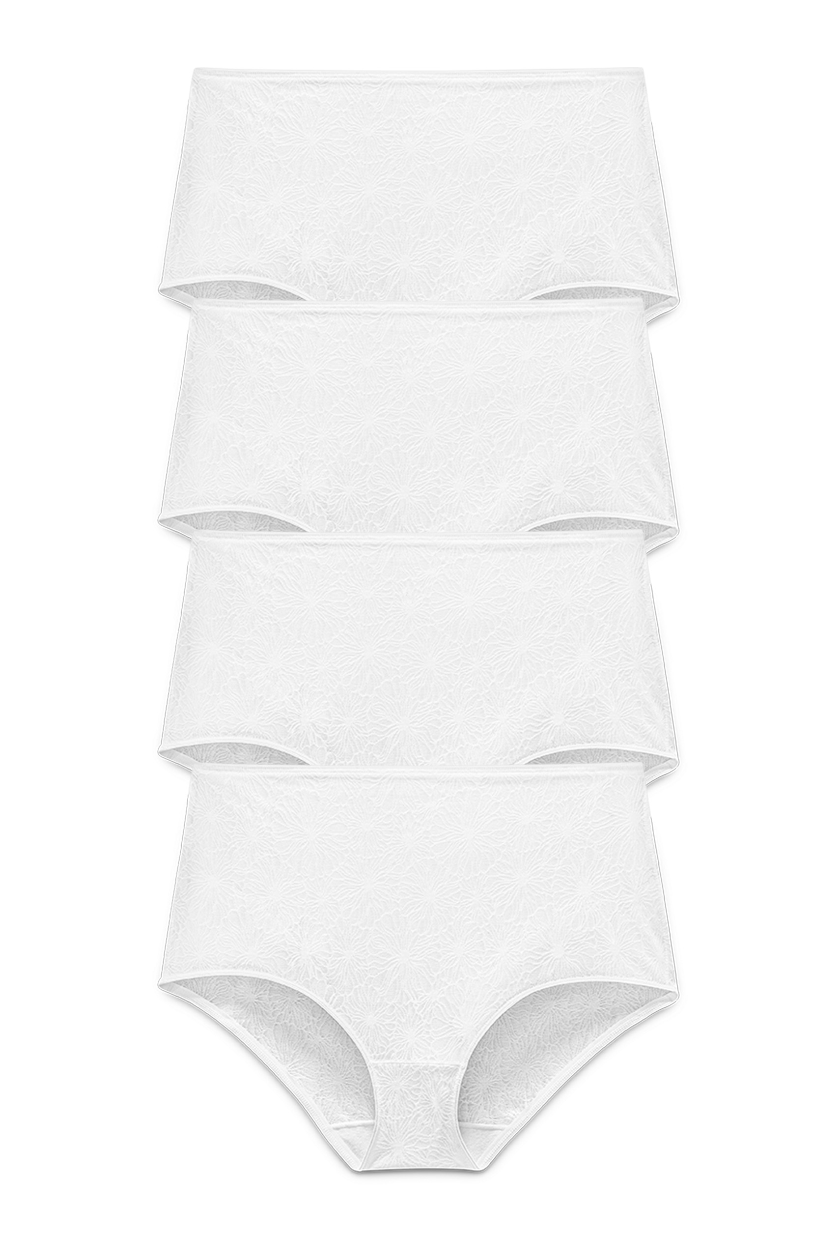 4-pack Invisible Lace maxi briefs white